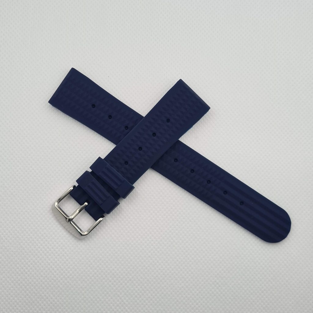 22mm Silicone Waffle Strap Navy Blue - Lug to Lug