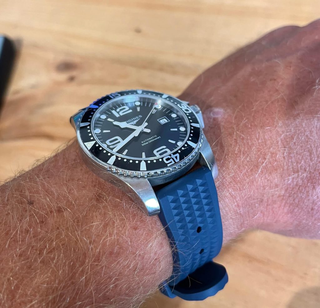 22mm Rubber Waffle Strap Blue - Lug to Lug